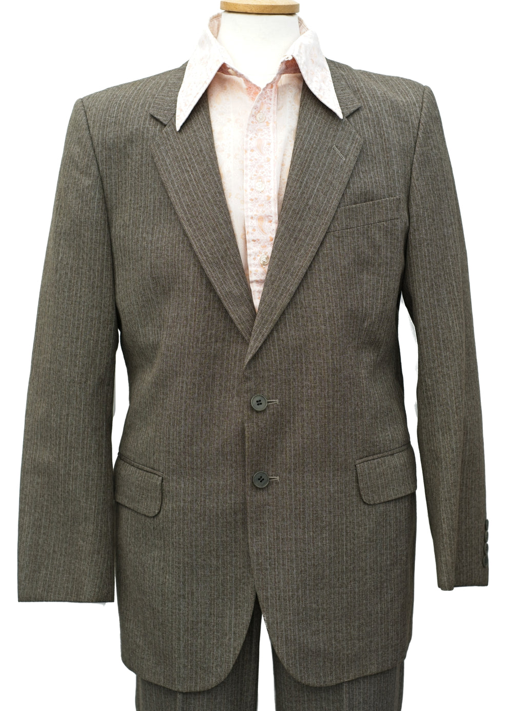 Vintage Brown Striped 2 Piece Worsted Wool Suit by St Michael • 40 ...