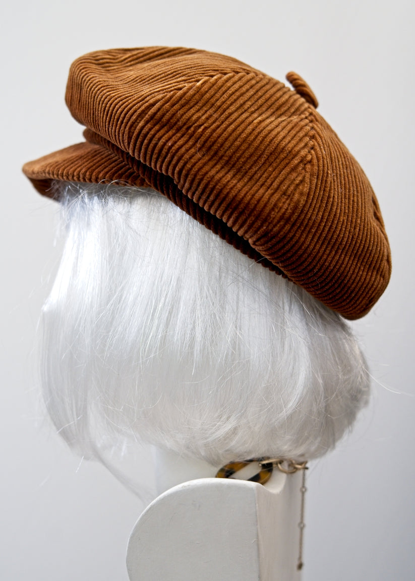 Vintage Brown Cord Baker Boy Cap Hat – Top Notch Vintage