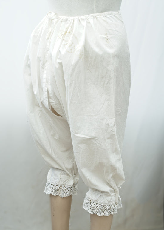 Antique Victorian White Knickerbockers • Split Leg Bloomers – Top Notch ...