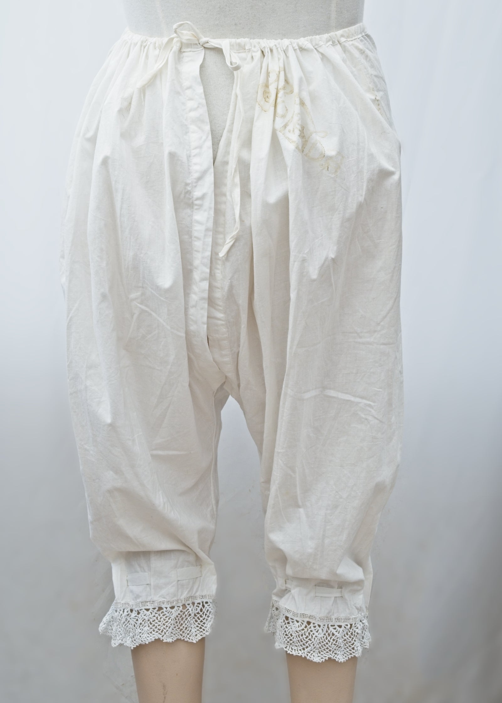 Antique Victorian White Knickerbockers • Split Leg Bloomers – Top Notch ...
