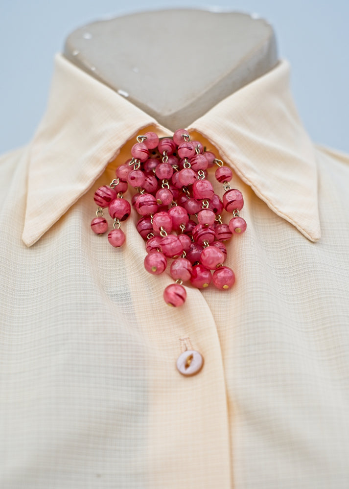 Vintage Pink Waterfall Bead Brooch – Top Notch Vintage