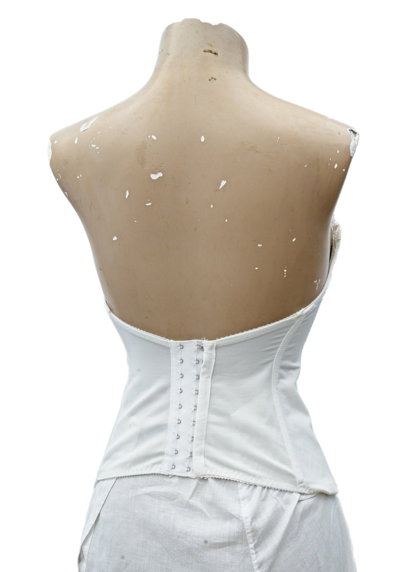 Vintage 80s White Lace Boned Corset Bustier • 34" • Basque Suspenders ...