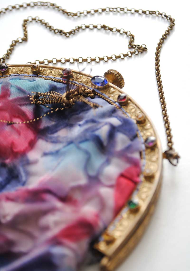 Artisan Deco Vintage Frame Flapper Purse Revived by Textile Artist • F ...