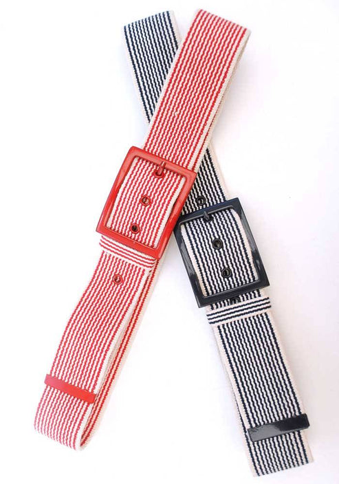 Retro Vintage Canvas Striped Nautical Belt • Red or Blue – Top Notch ...