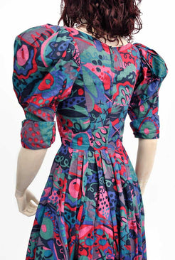 1980s Vintage Droopy & Browns Victorian Style Hourglass Dress • size 8 ...